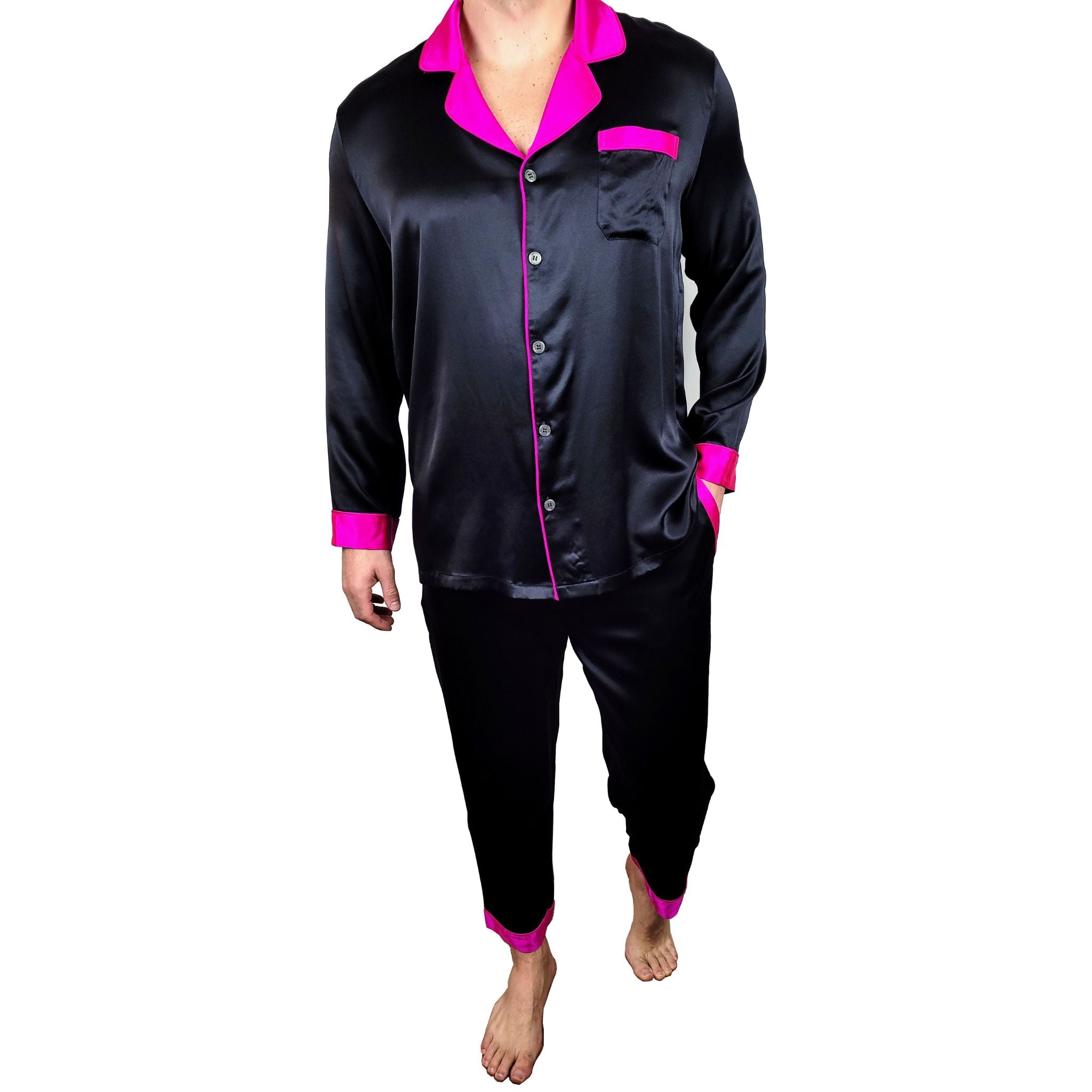 Mens Red Silk Pajamas | Premium Loungewear | 1000 Kingdoms